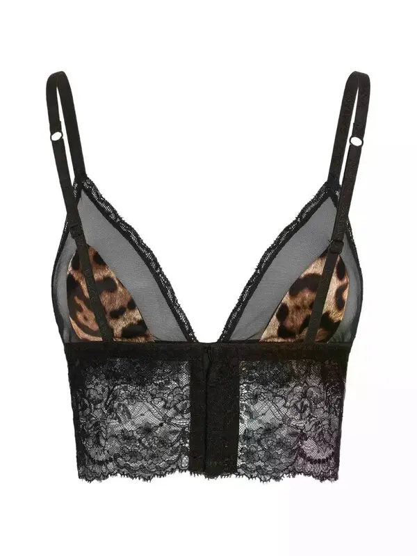 Dolce & Gabbana Leo-print Satin Bra