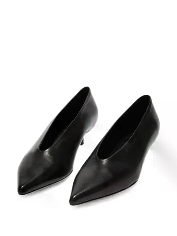 AeydĒ Clara Pointed-toe Kitten-heel Pumps - Black