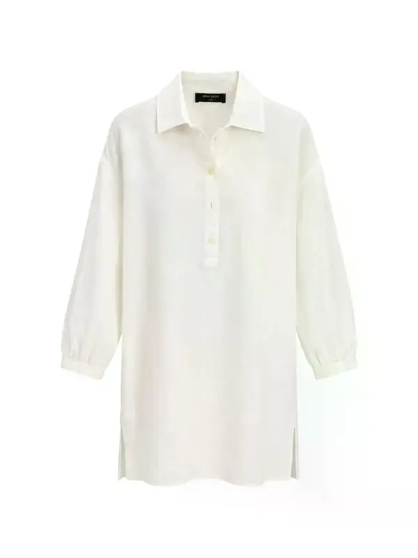 GRAN SASSO Bianca Button-placket Long-line Shirt - White