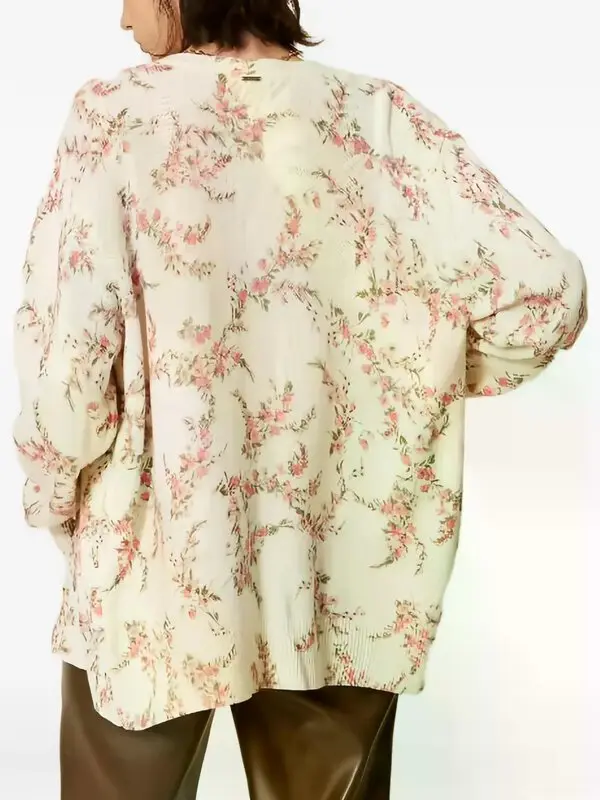 TWINSET Floral Print V-neck Cardigan