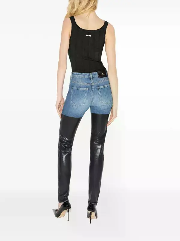 Elisabetta Franchi Cigarette Jeans With Double Texture