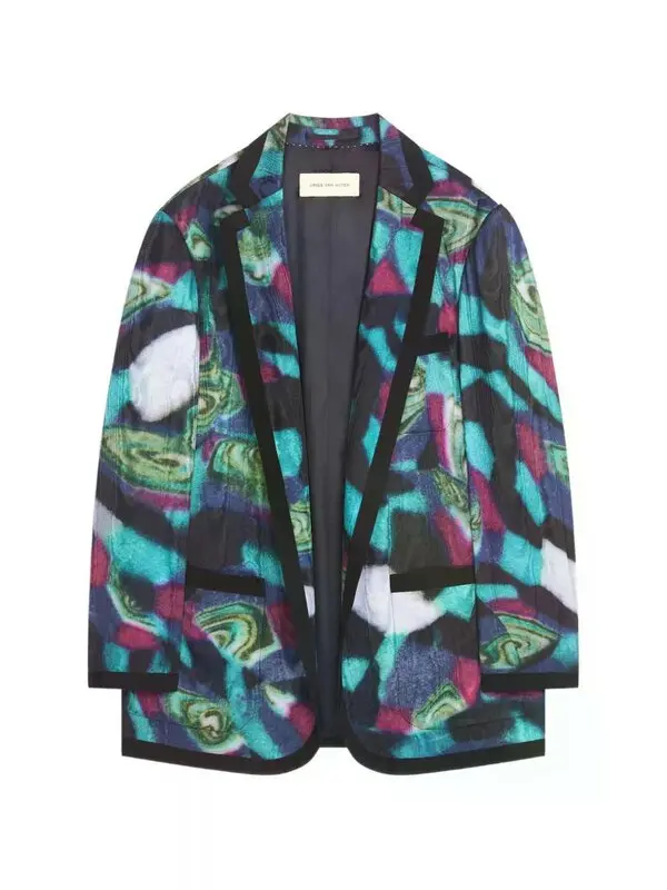 Dries Van Noten Oversized Moiré Blazer