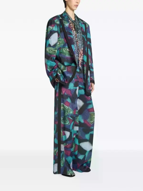 Dries Van Noten Oversized Moiré Blazer