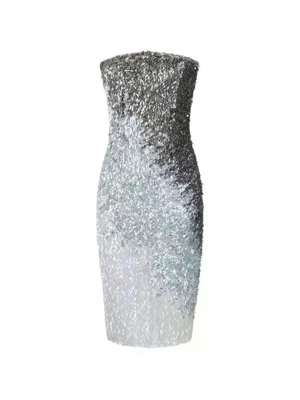 Elisabetta Franchi Off-the-shoulder Metallic Tulle Midi Dress - Neutrals