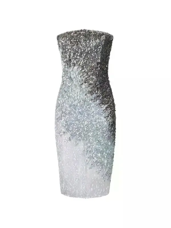 Elisabetta Franchi Off-the-shoulder Metallic Tulle Midi Dress - Neutrals