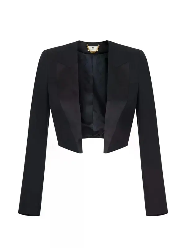 Elisabetta Franchi Gabardine Tuxedo-style Jacket - Black