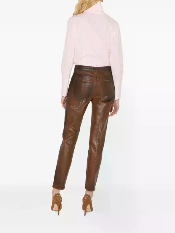 Elisabetta Franchi Cigarette Jeans With Laminated Effect