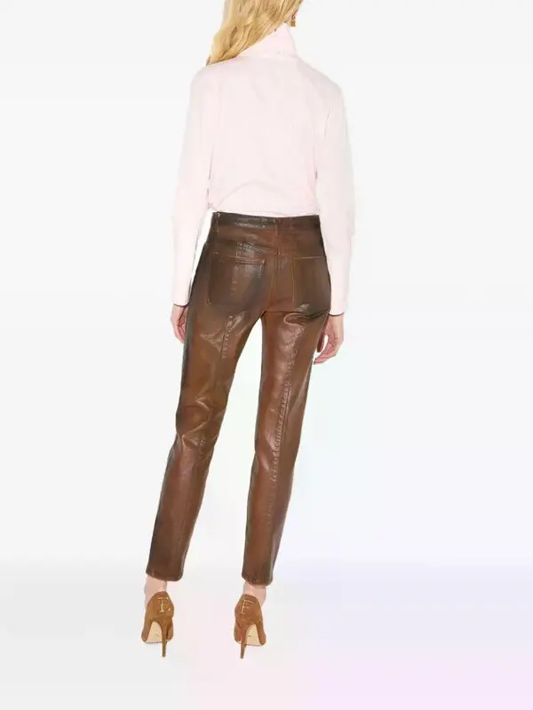 Elisabetta Franchi Cigarette Jeans With Laminated Effect