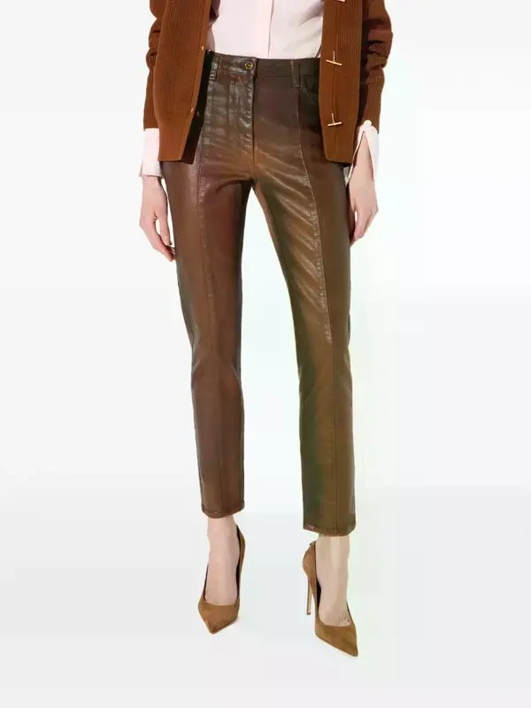 Elisabetta Franchi Cigarette Jeans With Laminated Effect
