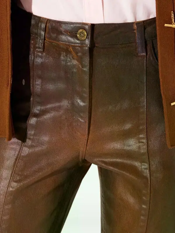 Elisabetta Franchi Cigarette Jeans With Laminated Effect