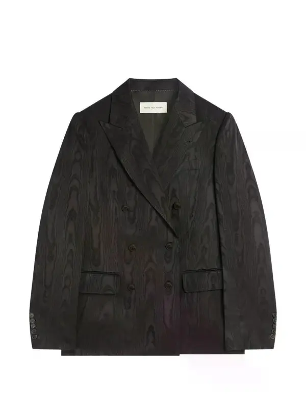 Dries Van Noten Double Breasted Moiré Blazer