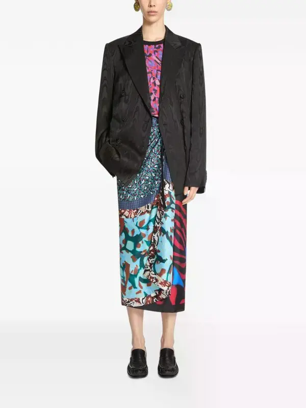 Dries Van Noten Double Breasted Moiré Blazer
