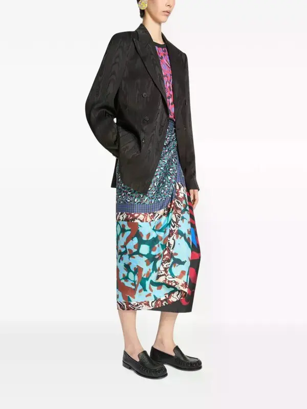 Dries Van Noten Double Breasted Moiré Blazer
