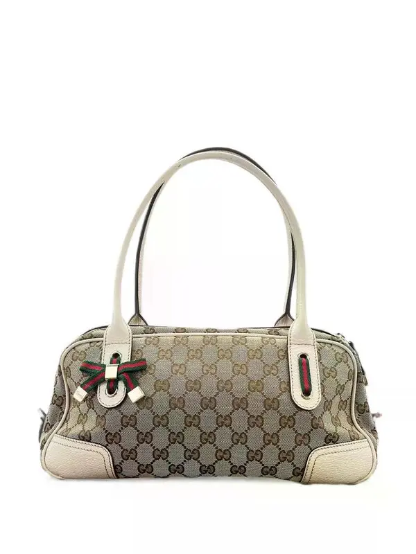 Gucci 2000s Sherry Line Monogram Handbag - Neutrals