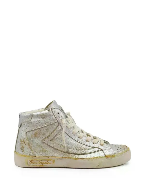 HTC LOS ANGELES Vipers Distressed High-top Sneakers - Silver