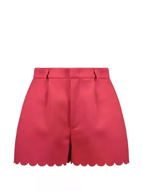 Red Valentino Scalloped-hem Shorts - Red