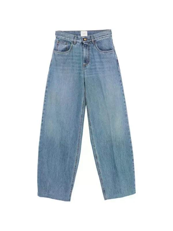 ALYSI Faded Wide-leg Jeans - Blue