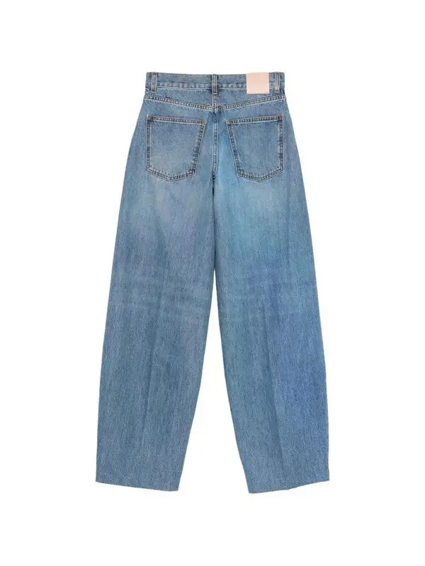 ALYSI Faded Wide-leg Jeans