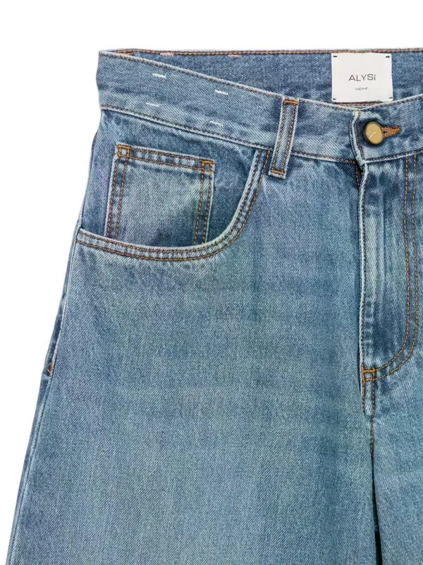 ALYSI Faded Wide-leg Jeans