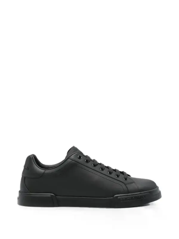Dolce & Gabbana Portofino Leather Sneakers - Black