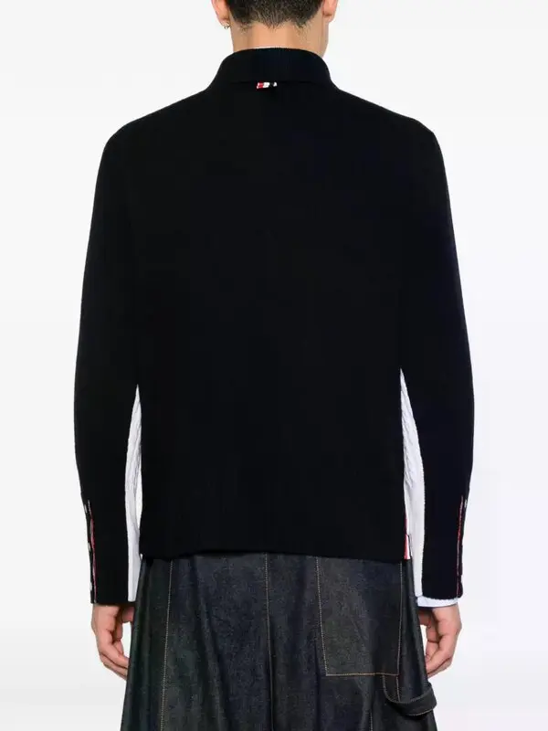 Thom Browne 4-bar Cable-knit Polo Shirt