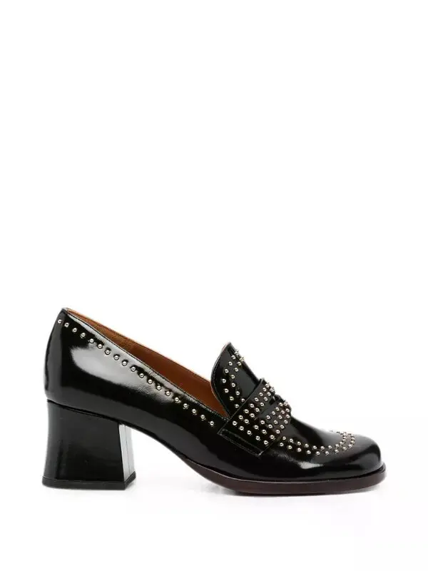 Chie Mihara Stud-embellished Leather Loafers - Black