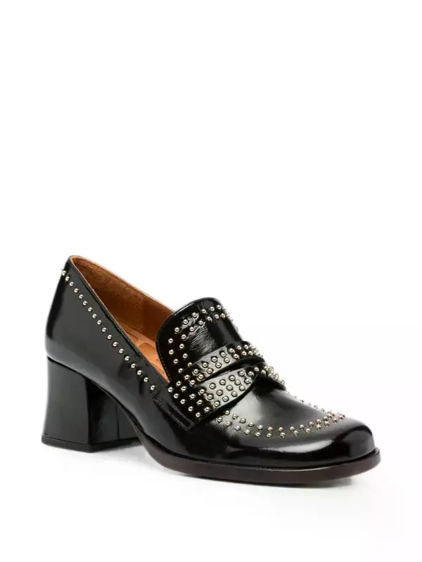 Chie Mihara Stud-embellished Leather Loafers