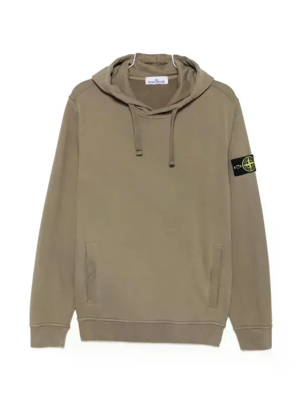 Stone Island Logo-patch Hoodie - Green