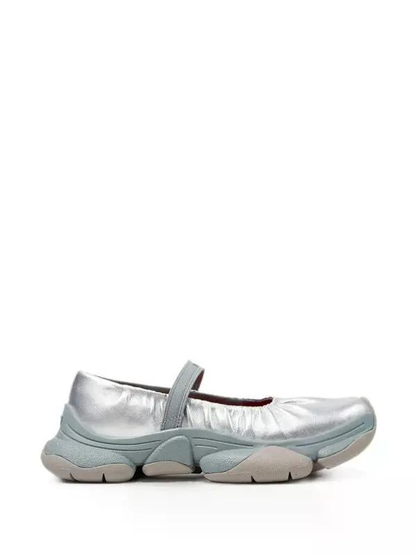 Camper Karst Leather Ballet Flats - Silver