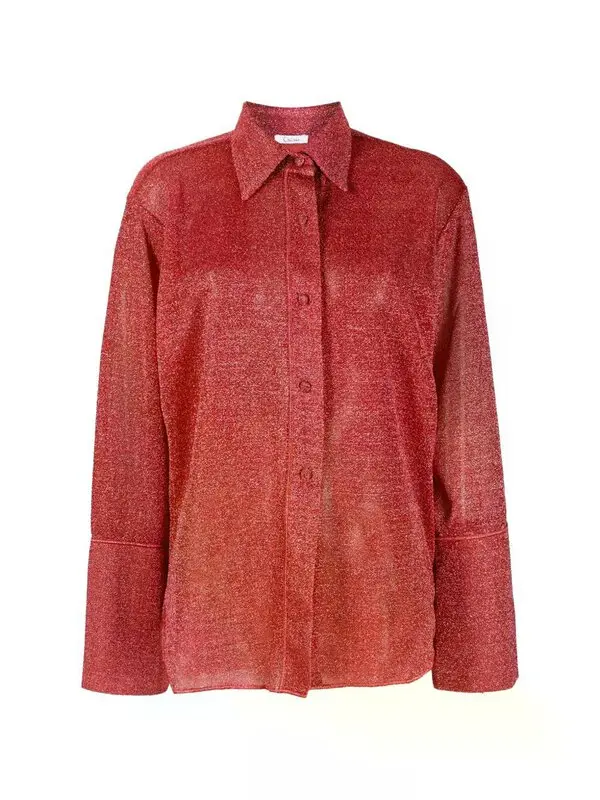 Oseree Metallic-effect Button-up Shirt