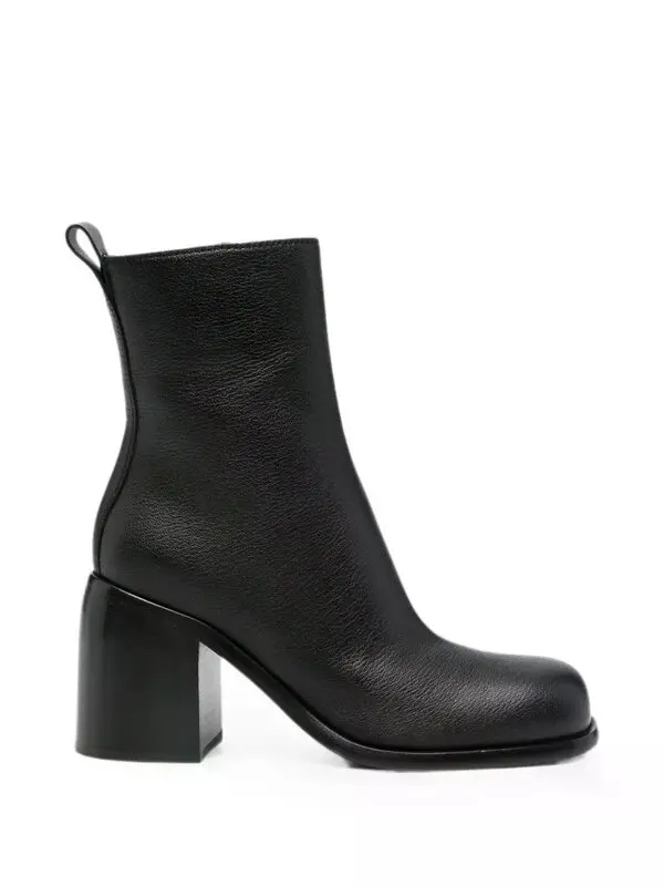 SERGIO ROSSI Square-toe Block-heel Ankle Boots - Black