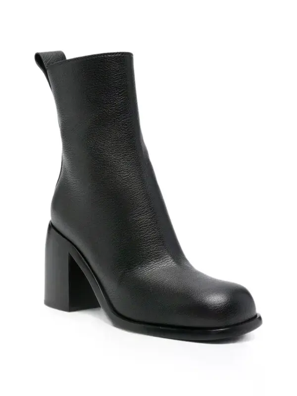 SERGIO ROSSI Square-toe Block-heel Ankle Boots