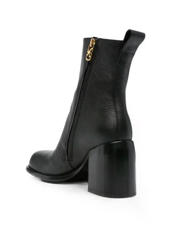 SERGIO ROSSI Square-toe Block-heel Ankle Boots
