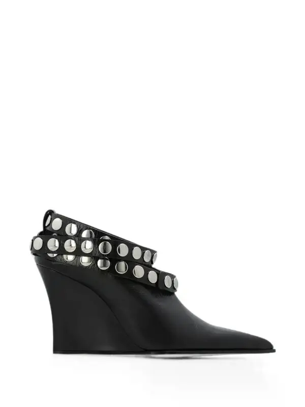 IRO PARIS Fauve Stud-embellished Wedge Pumps - Black