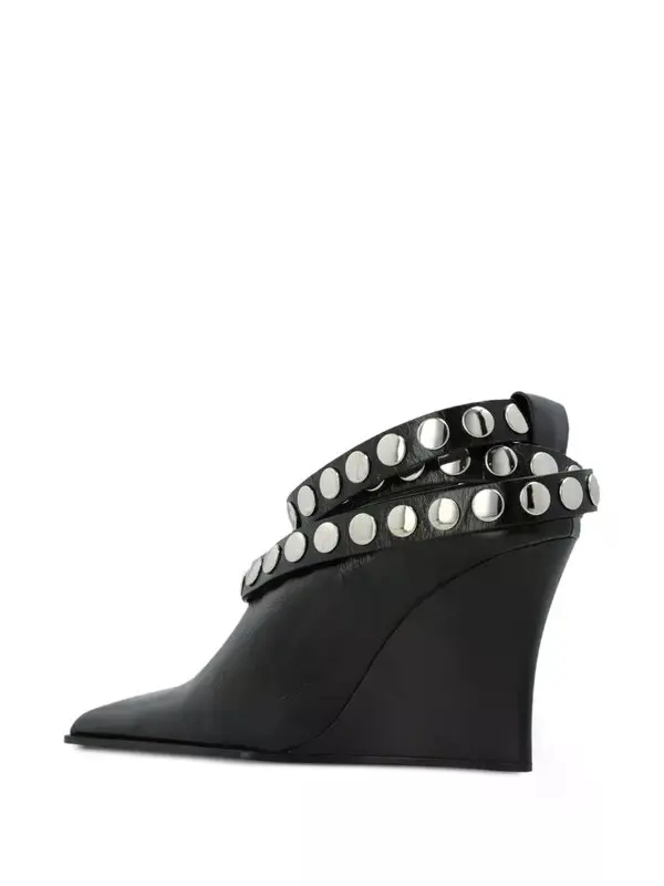 IRO PARIS Leather Studded Wedge Pumps