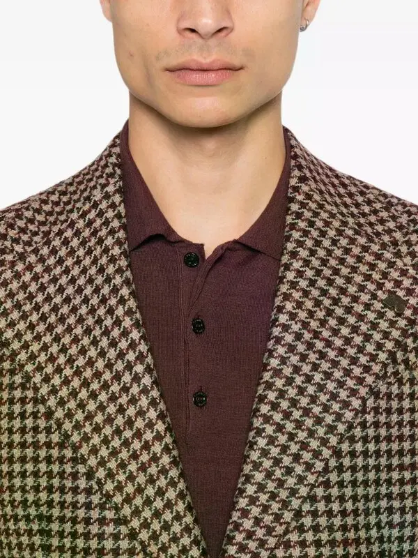 GABRIELE PASINI Houndstooth-pattern Notched-lapels Jacket