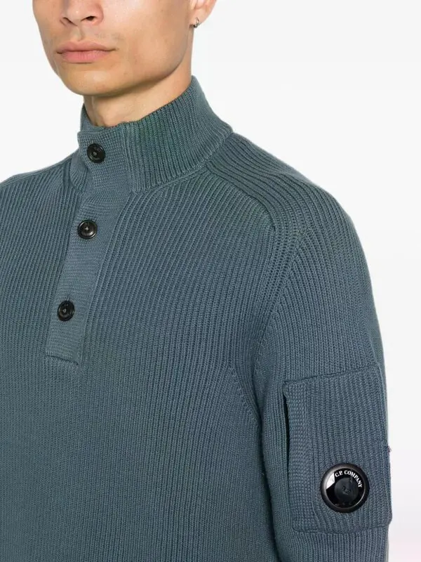 C.P. COMPANY Ribbed Knit Sweater With Lens Detail