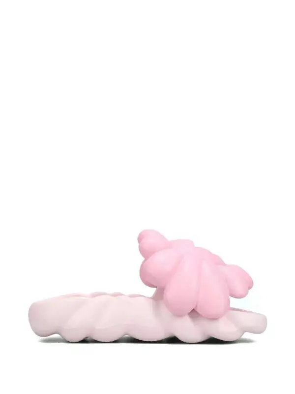 OHANA HATAKE Floral Appliqué Slides - Pink