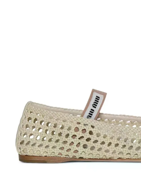 Miu Miu Woven-leather Ballet Flats