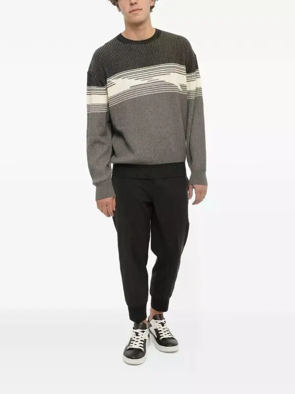 Neil Barrett Ribbed Knit Panelled Sweater