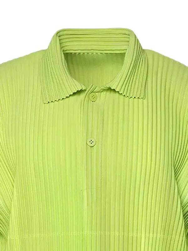 Issey Miyake Plissé Zip-detail Polo Shirt - Green