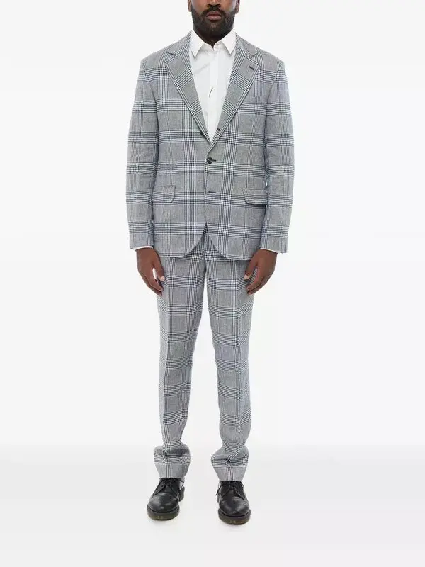 Brunello Cucinelli Checked Buttoned Suit - Blue