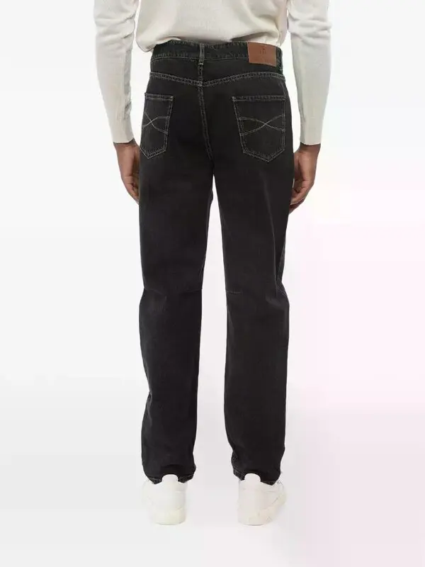 Brunello Cucinelli Straight Leg Jeans With Logo Patch