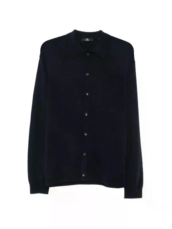 7 For All Mankind Button-up Long-sleeve Shirt - Blue