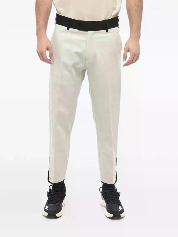 Neil Barrett Contrast-waistband Cropped Trousers - Neutrals