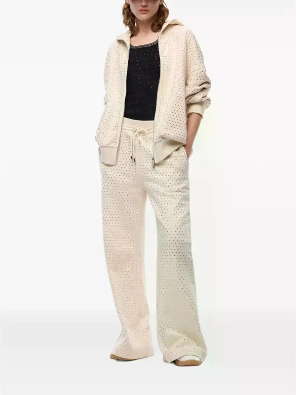 Pinko Embellished Zip-up Hoodie - Neutrals