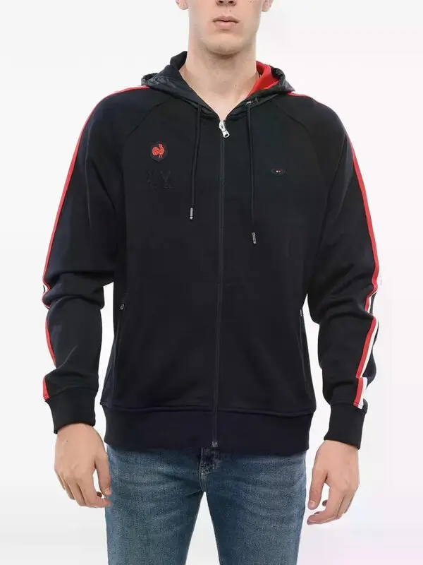 EDEN PARK Logo-embroidered Zip-up Hoodie - Blue