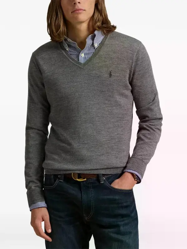 Polo Ralph Lauren V-neck Sweater With Embroidered Logo