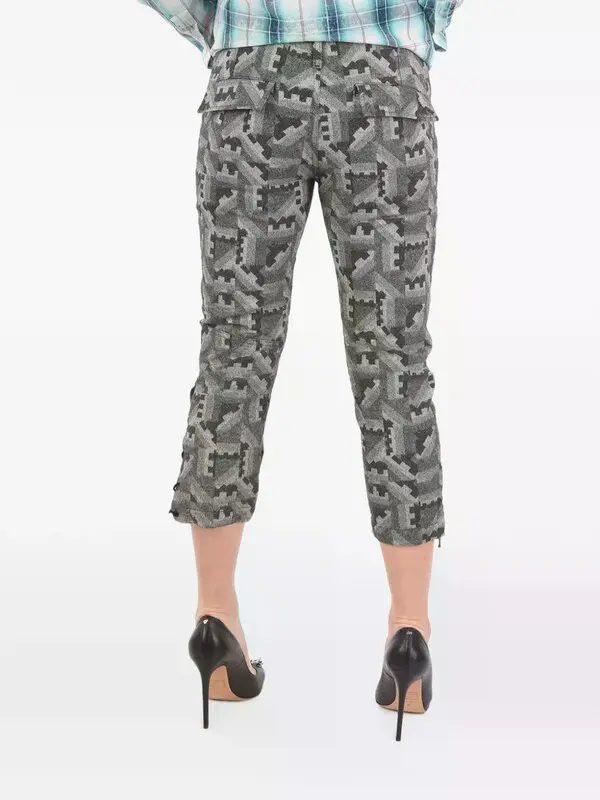 DIESEL® Geometric Print Cropped Trousers