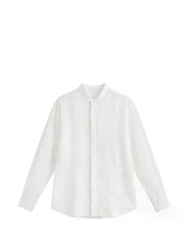 Seventy Band-collar Linen Shirt - White